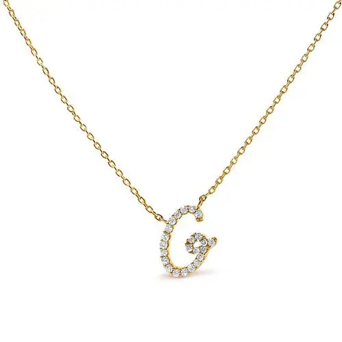 HAUS OF BRILLIANCE 10k Gold Diamond Accent Initial Pendant Necklace - Yellow | G
